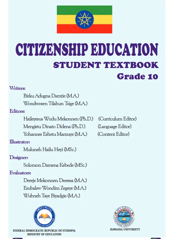 Grade 10 Citizenship Education Student Textbook PDF - New Ethiopian Curriculum | Kehulum
